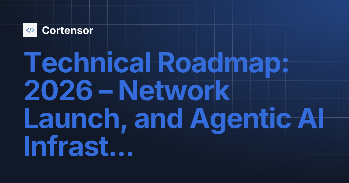 Technical Roadmap: 2026 – Network Launch, and Agentic AI Infrastructure | Cortensor